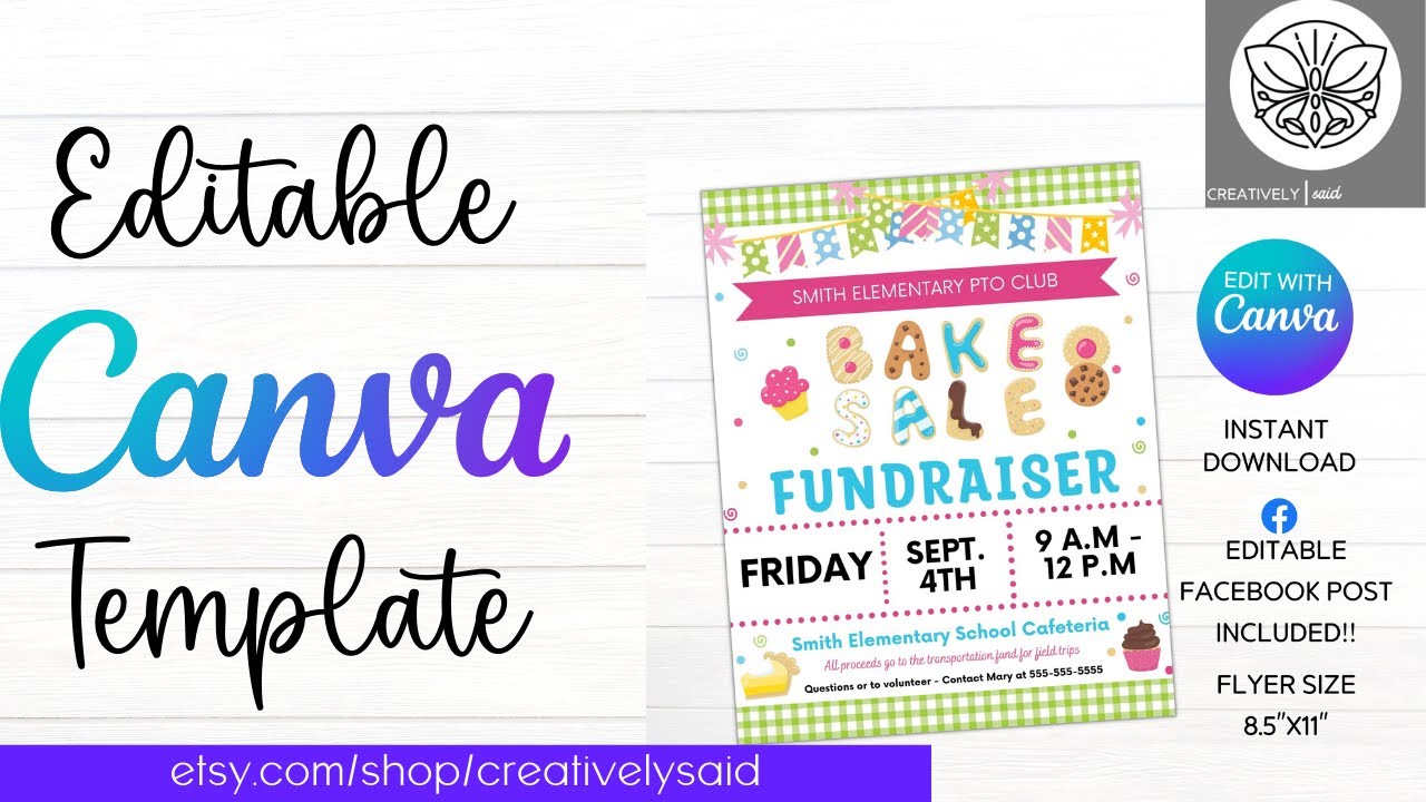 Bake Sale Flyer Template Tutorial