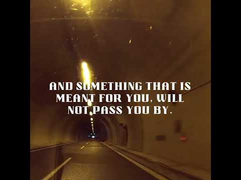 and something that is meant for you, will not pass you by