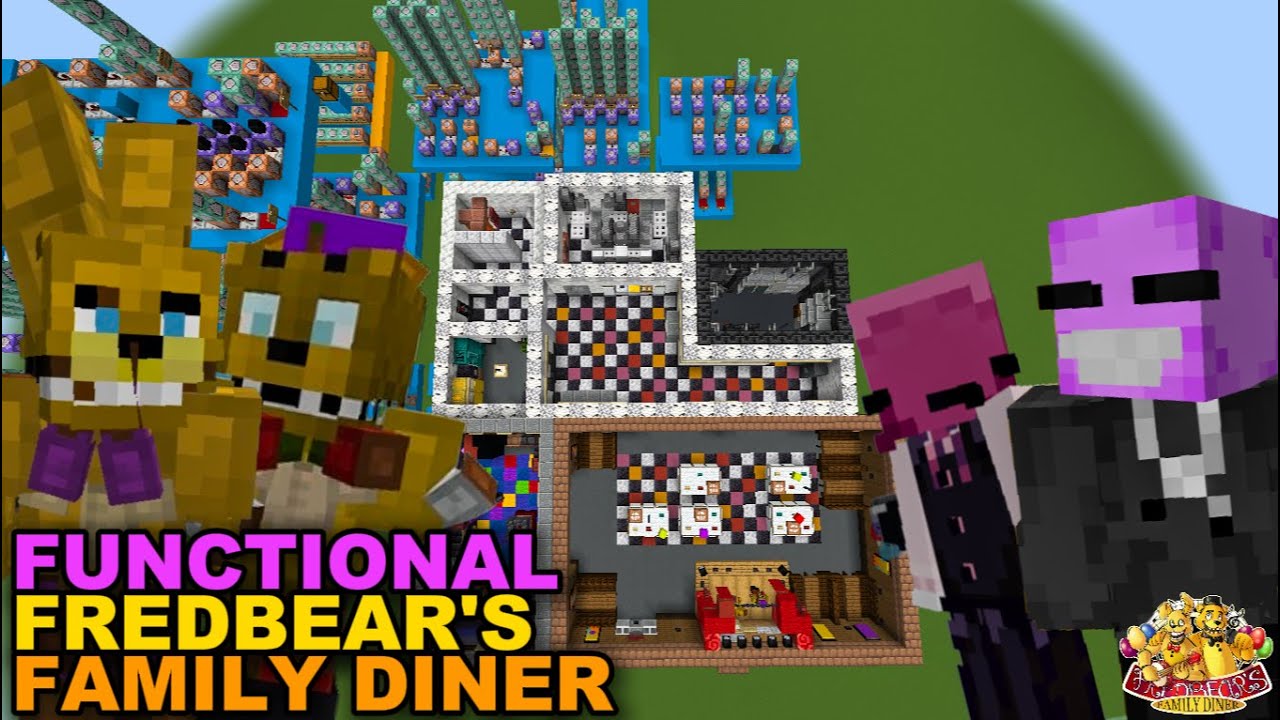 We built Functional Fredbear's Family Diner in Minecraft with Rgb01 // feat. Azbrin and Evan