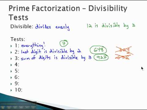 Prime Factorization - Divisibility Tests (part 1)