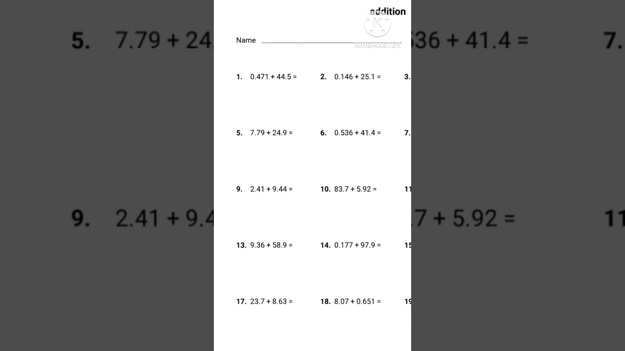 maths revision worksheets #decimals #addition #worksheets
