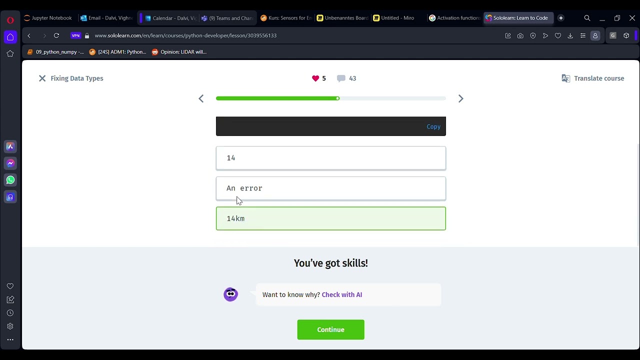 17 Fixing Data Types | Python Developer | Sololearn