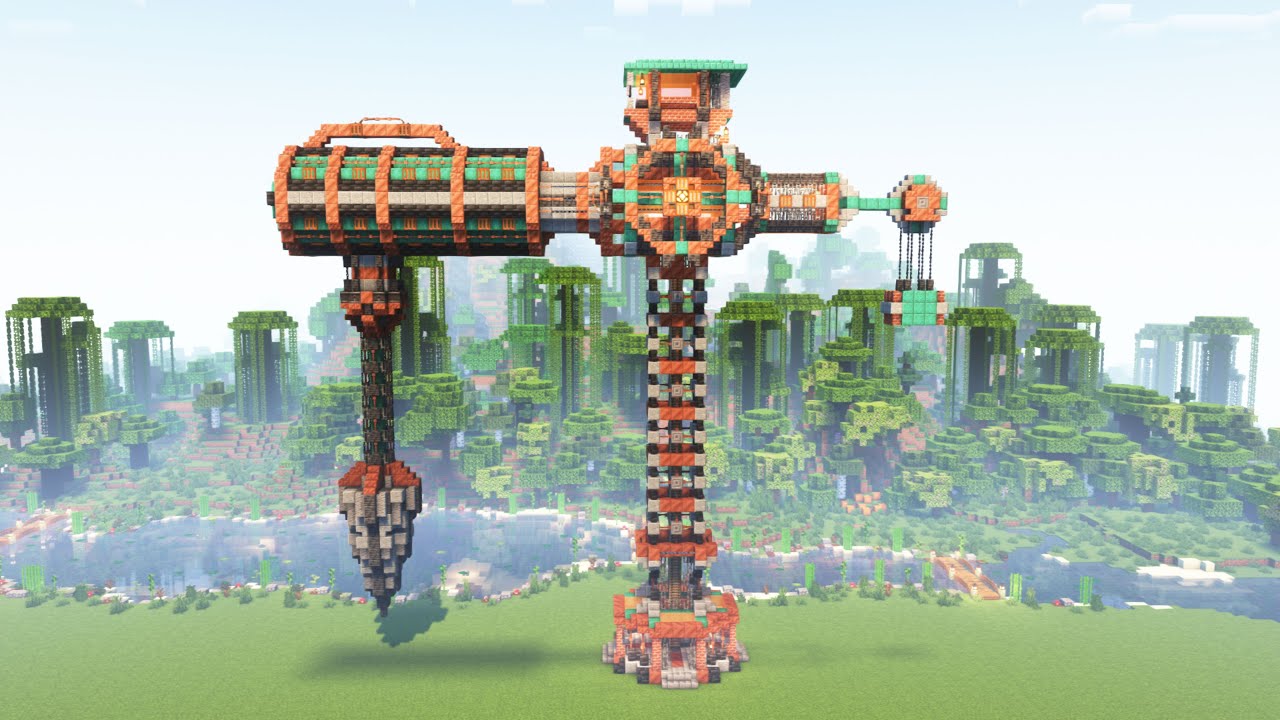 How to build Steampunk Drill Machine - Minecraft tutorial