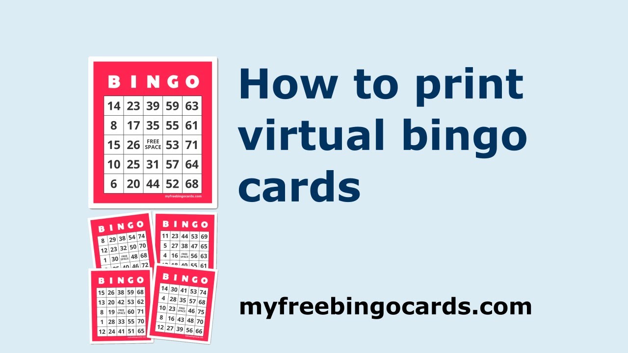How to print virtual bingo cards