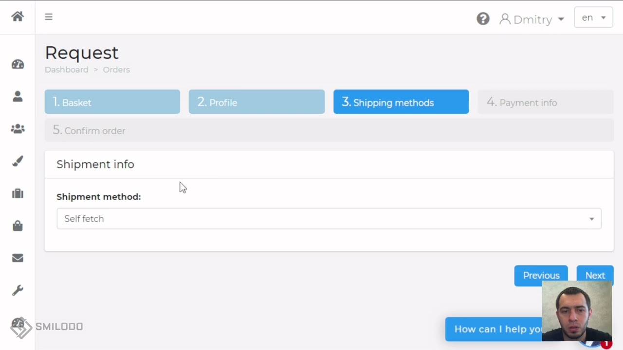 #12 Admin panel: order