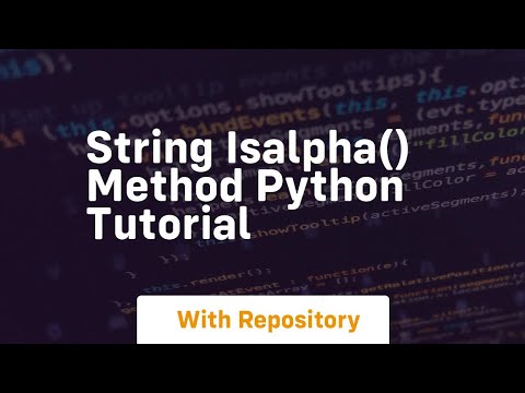 String isalpha method python tutorial