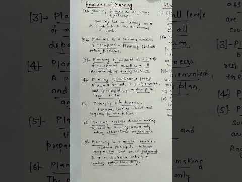 PLANNING - Meaning, Features , Characteristics & Limitation of Planning. Ch.4 Planning Cl12 Business
