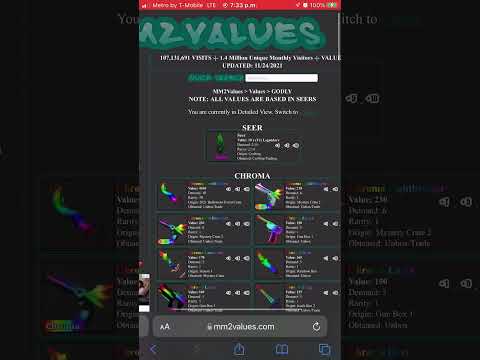 Mm2 value list