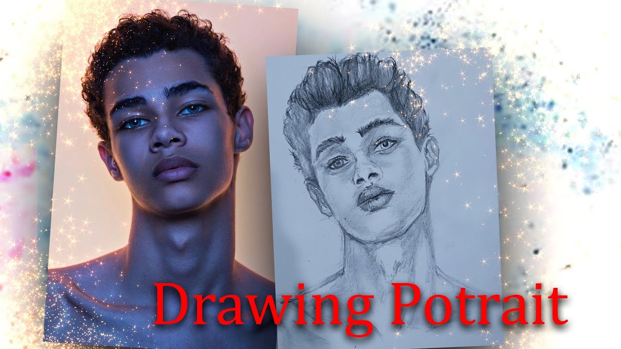 Drawing portrait reference - portrait drawing demonstration photo reference #1