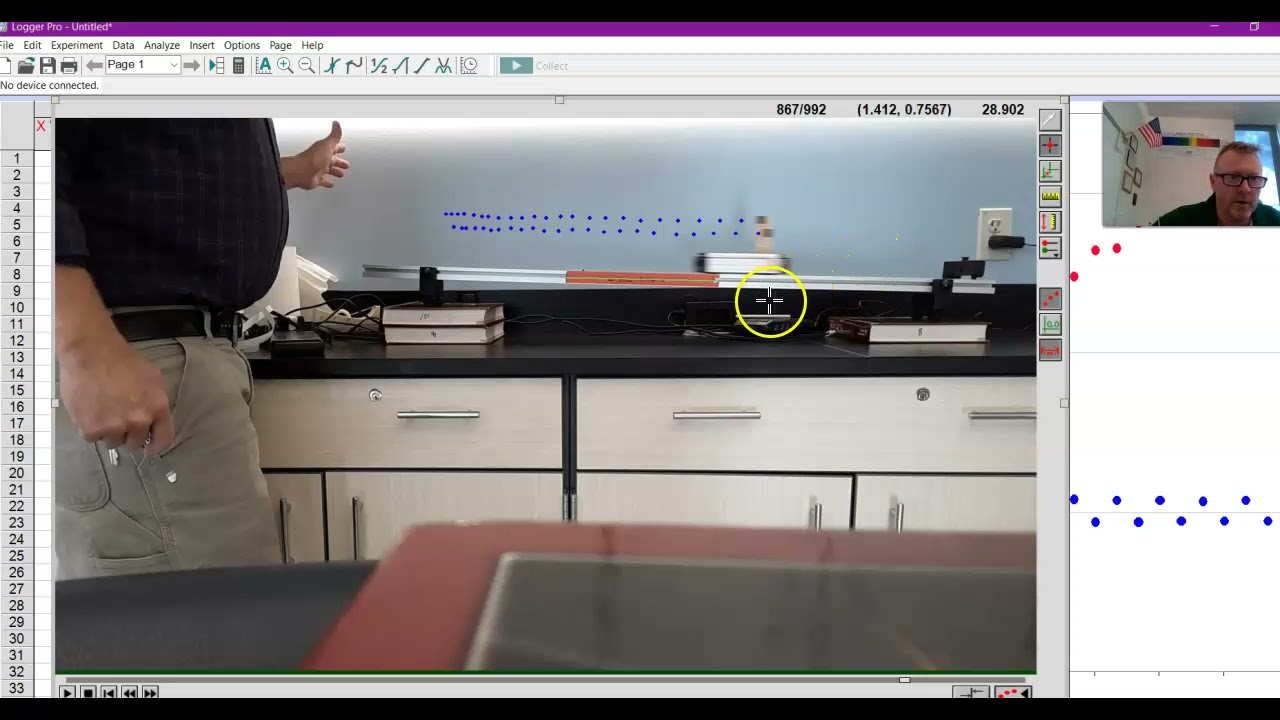 Using Logger Pro, Video Analysis to find acceleration