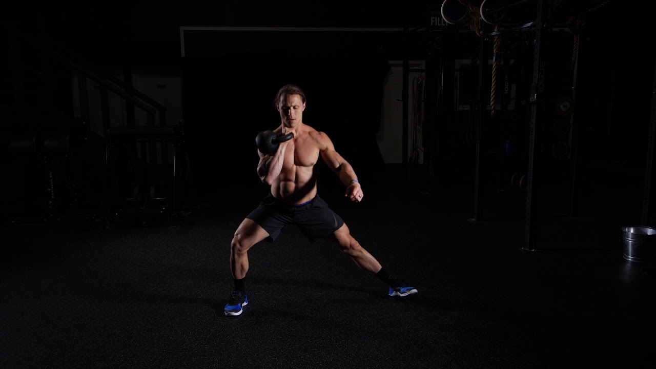 Single Arm Kettlebell Rack Cossack Squat