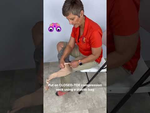 Use a plastic bag to put on closed-toe #compression #socks