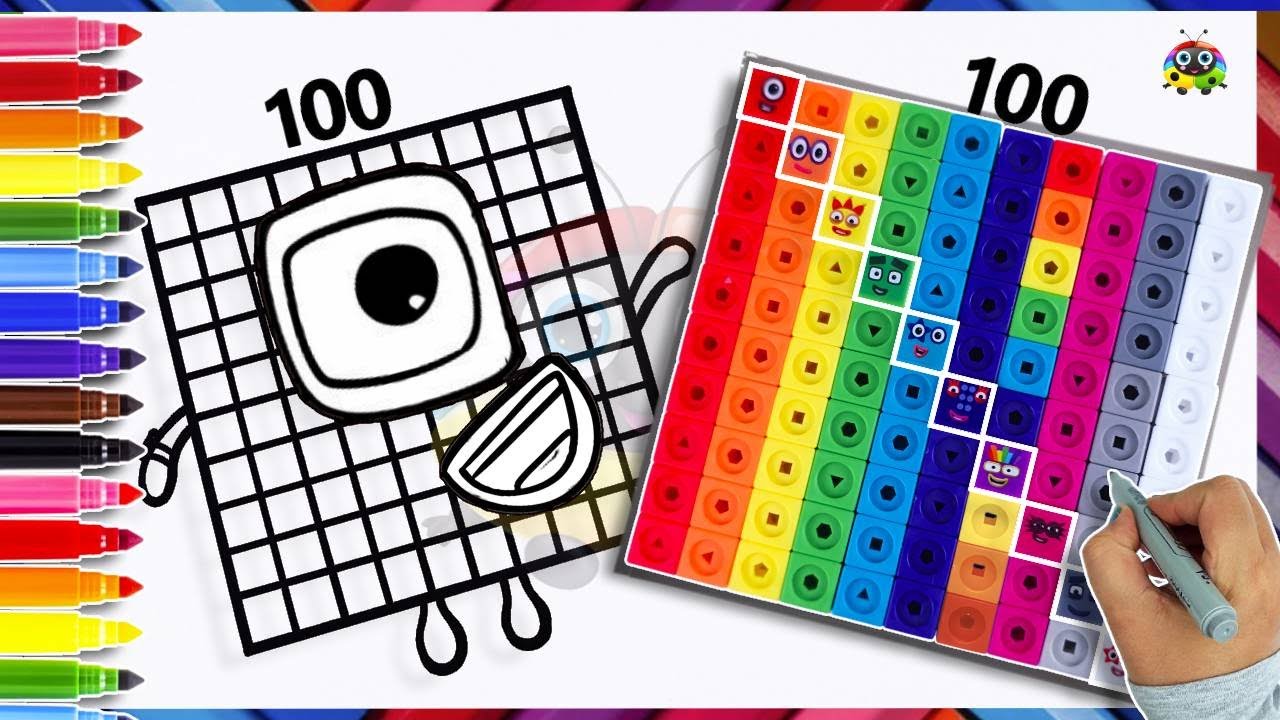 Numberblock 100 To 300 Drawing & Coloring For Kids | Learn To Draw Numberblocks Easy At Art Start
