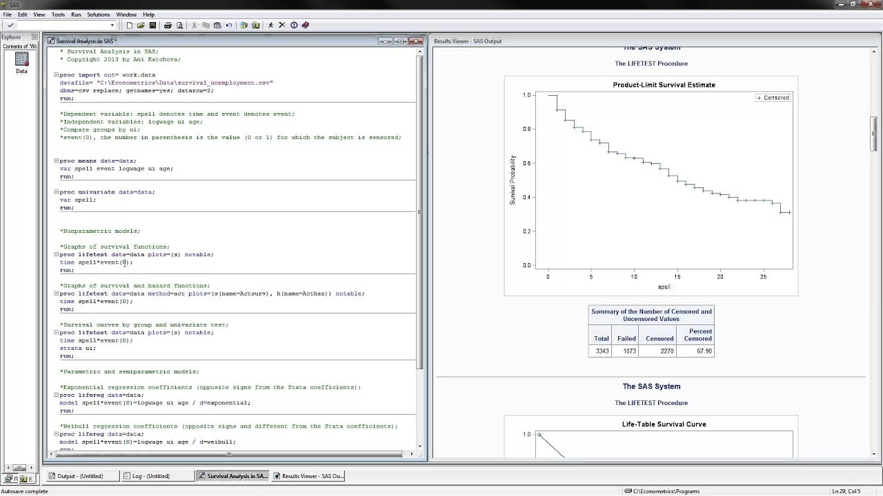 Survival Analysis in SAS