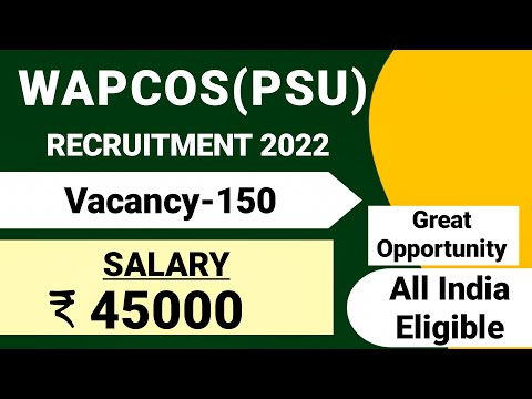 WAPCOS Recruitment 2022 | Ministry Of Jal Shakti Recruitment 202| WAPCOS PSU New Vacancy|WAPCOS Jobs