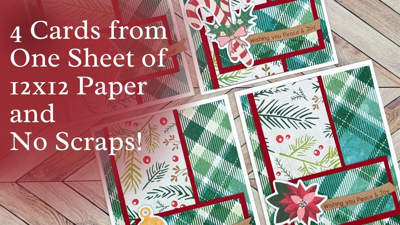Quick Easy Christmas Cards from 12x12 Paper | Paper Busting Template