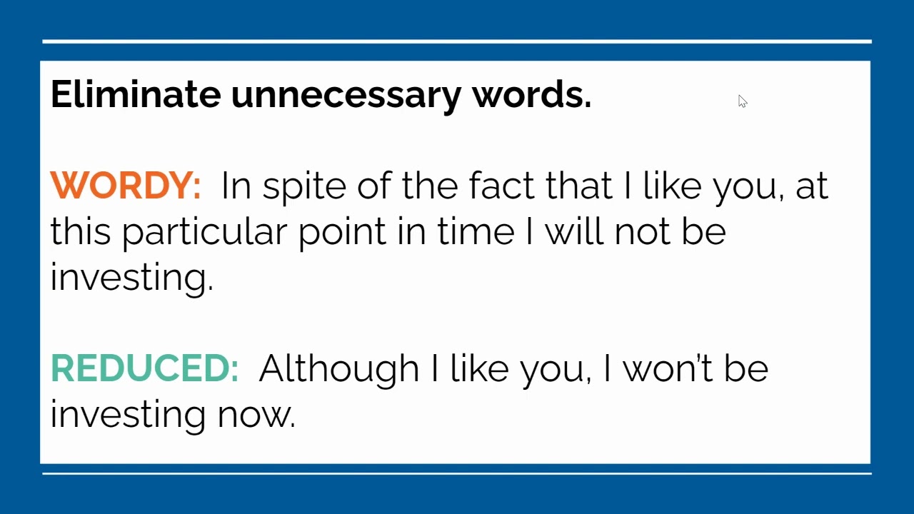 MITS Unit 11: Avoiding Wordiness and Redundancy