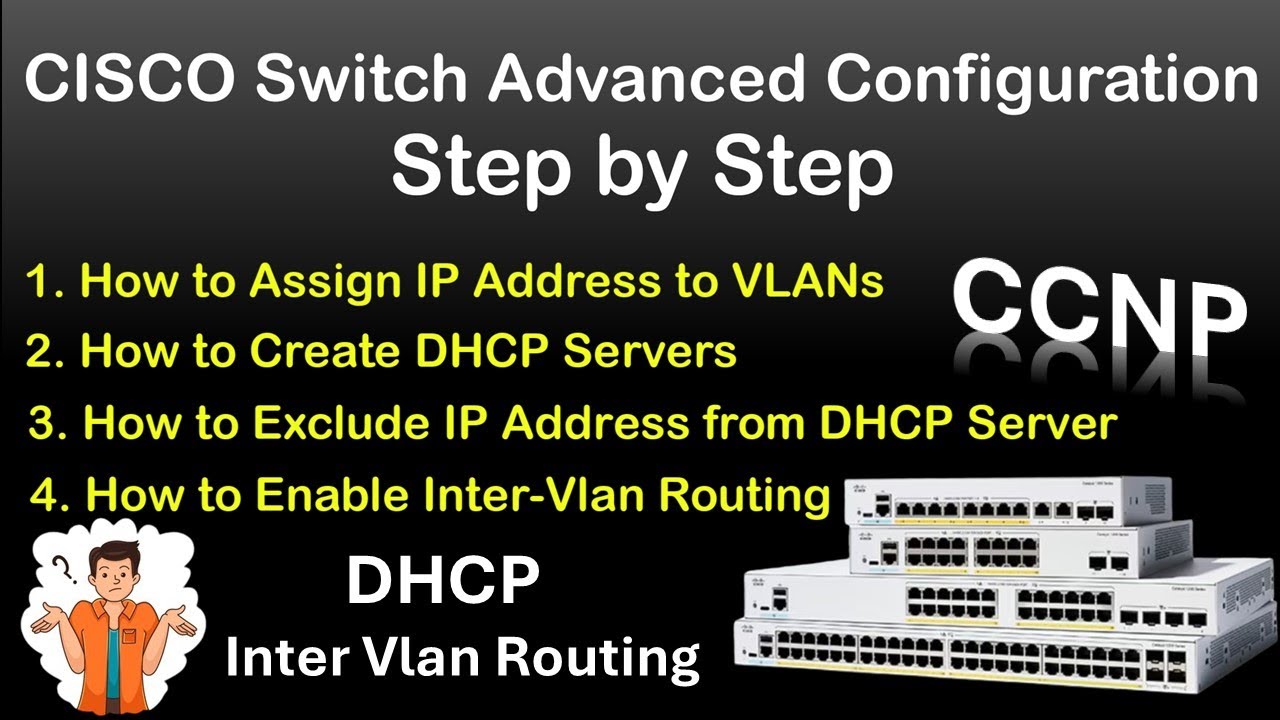 Cisco Switch basic Configuration | IP Address to VLAN, DHCP Server & Inter-Vlan Routing step by step