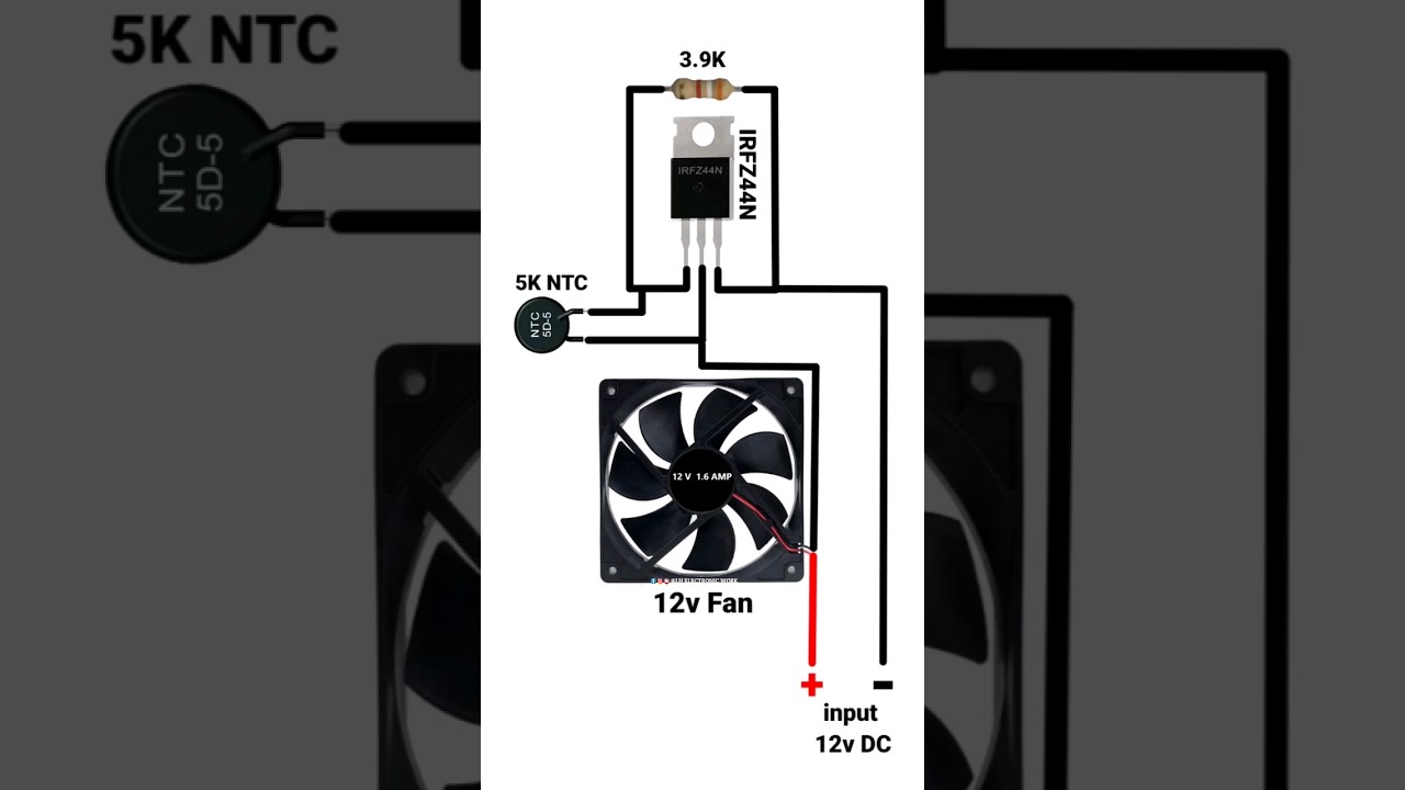 Fan automatic on & off temperature sensor circuit #automatic#shorts#reels #electronics #diyproject