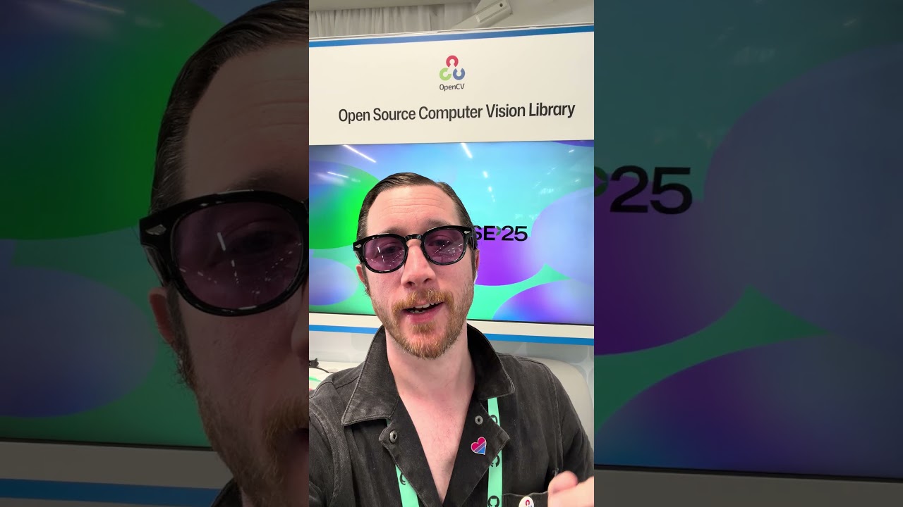 GitHub Universe day two! Come get your holographic OpenCV stickers #computervision