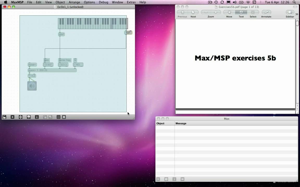 Max MSP Tutorial 05b1: Subtractive Synthesis [1]