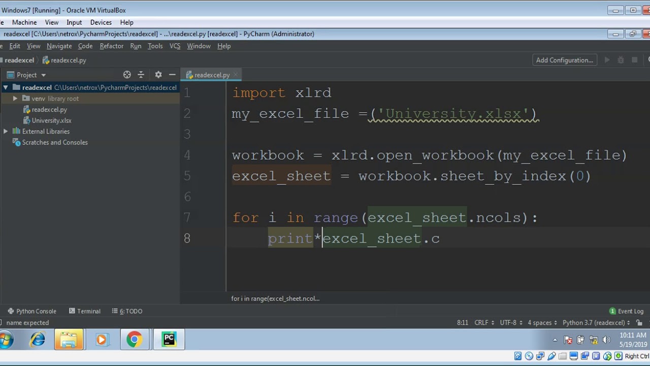 Read Data From Excel OR Spreadsheet File With Python