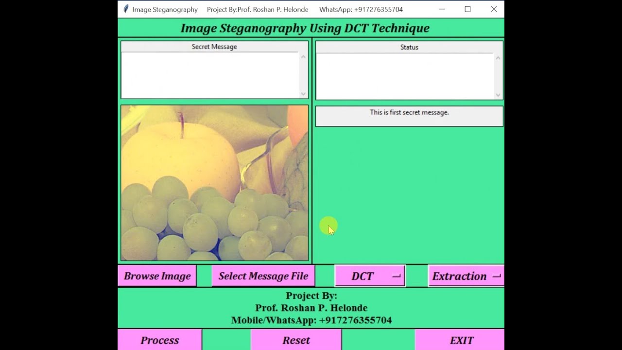 Python Code for Image Steganography Using DCT Algorithm Full Source Code IEEE Based Project