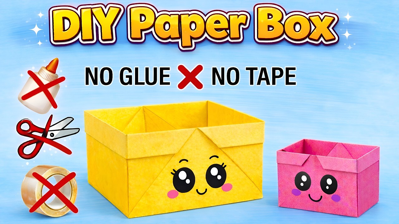 Origami Paper Box | ❌No Glue ❌No Tape ❌No Scissors | Easy Paper Crafts For School | DIY Paper Crafts