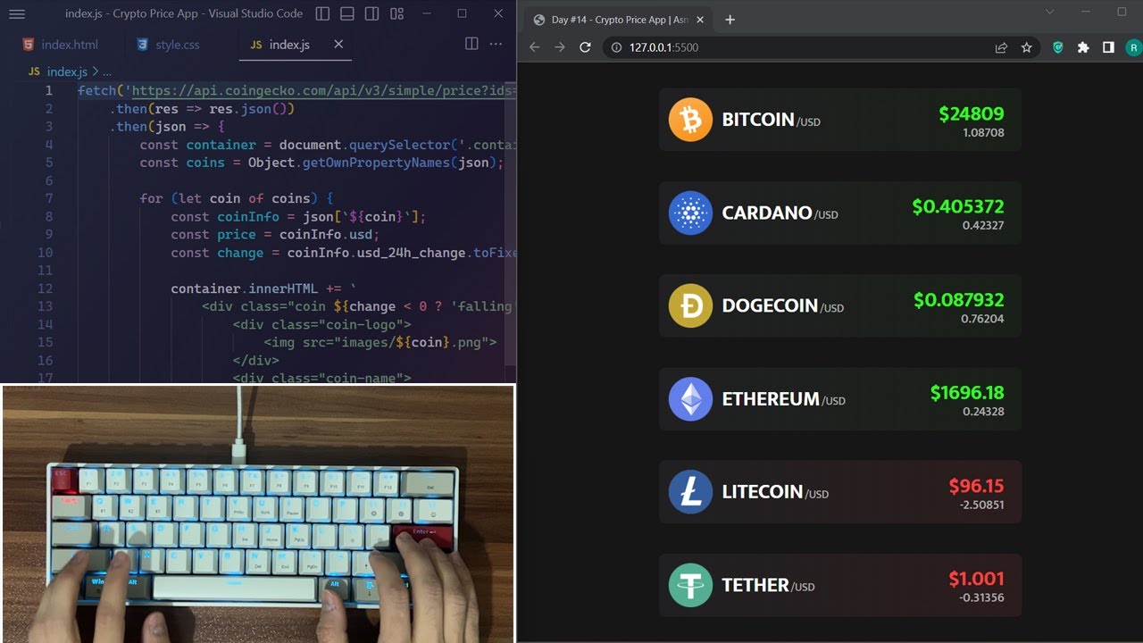 ASMR Programming - Crypto Price App - No Talking