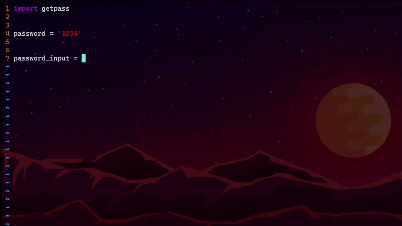 Enter hidden input with getpass in python.