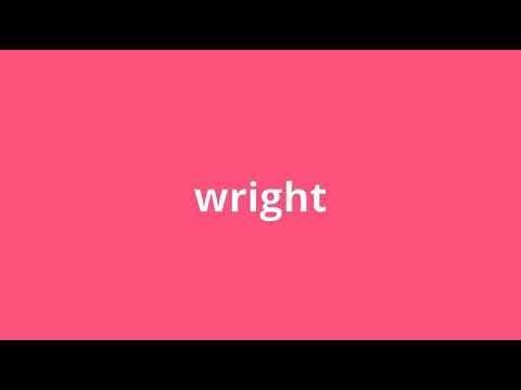 what is the meaning of wright.