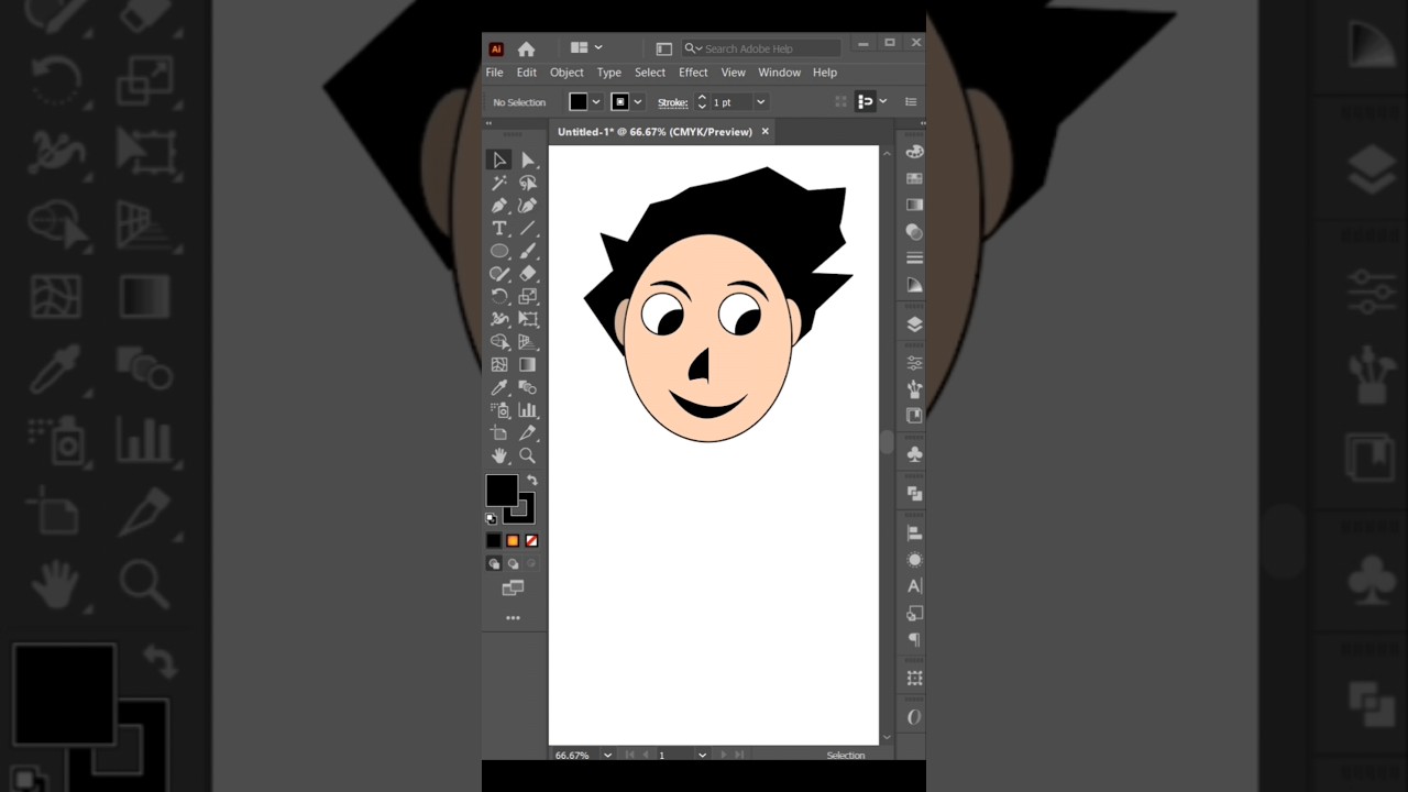 cartoon character face design in Adobe illustrator