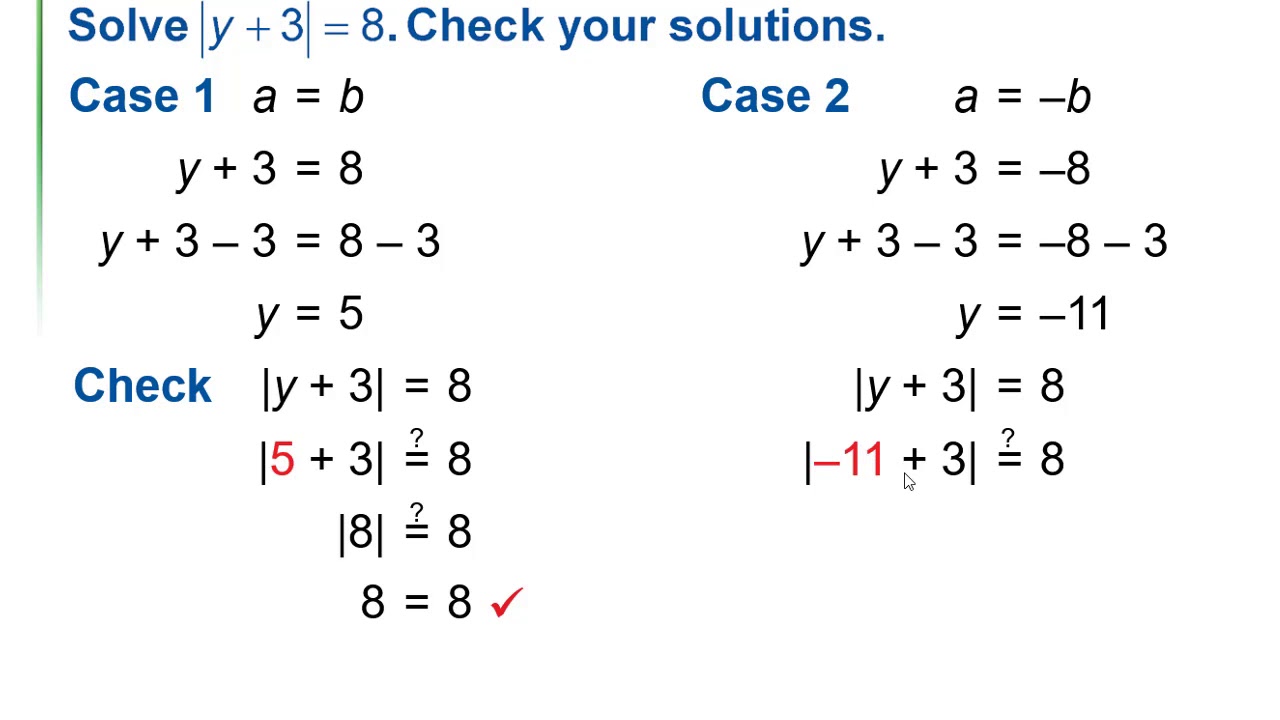 1.4 Solving Absolute Value Equations