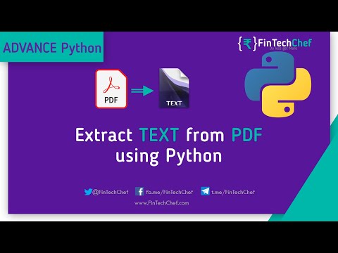 How to extract text from pdf using python | FinTechChef | OCR using python