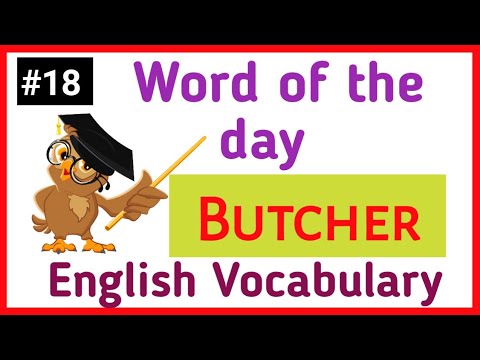 Butcher Meaning in Hindi & English|| Word of the day -Butcher || Daily English Vocabulary #shorts
