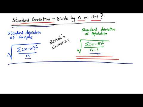 Standard Deviation - divide by n or n-1?