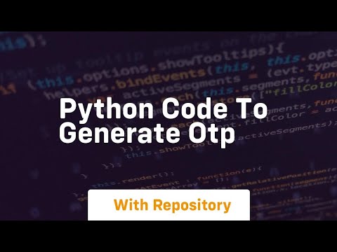 python code to generate otp