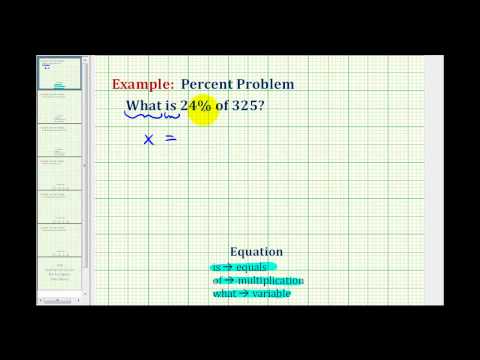 Example 1: Solve a Percent Problem Using a Percent Equation | Math Help ...
