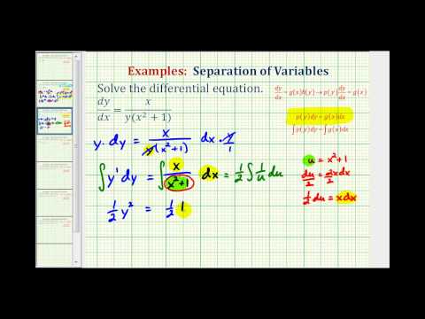 Ex 2: Differential Equations: Separation of Variables | Math Help from ...
