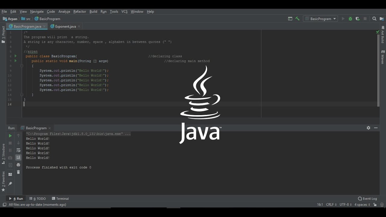 Printing String (All Characters) in Java: Basic Program| JavaCore | ARBX CodeX 2019