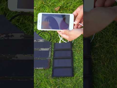 Charging Gadgets Outdoors with Portable Solar Panels 🌞⚡ #camping #solarpanel #outdoors #adventure