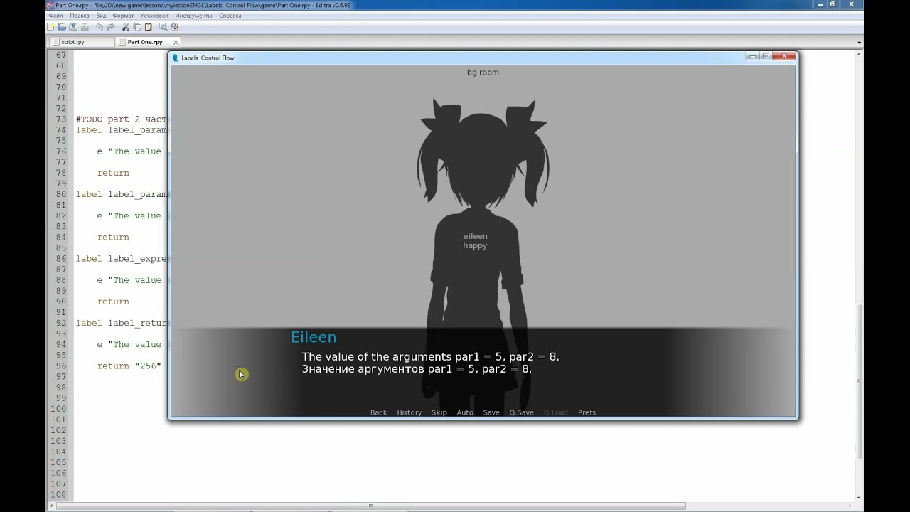 #renpy 10 renpy tutorials. Labels and Control Flow Part 2.