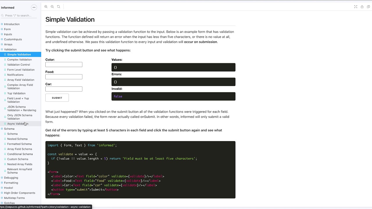 Introduction To Informed ( A React Form Library )