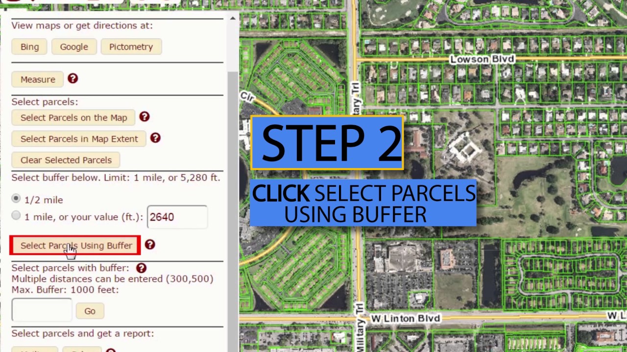Select Parcels using a Buffer