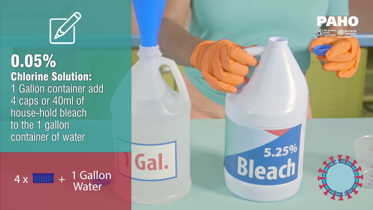 Mixing chlorine disinfectant solution