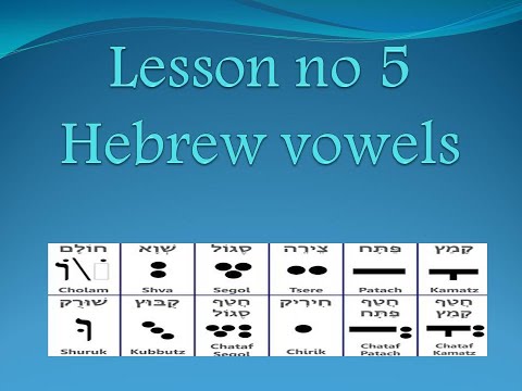 Hebrew Lesson no 5 Hebrew vowels in Urdu/Hindi