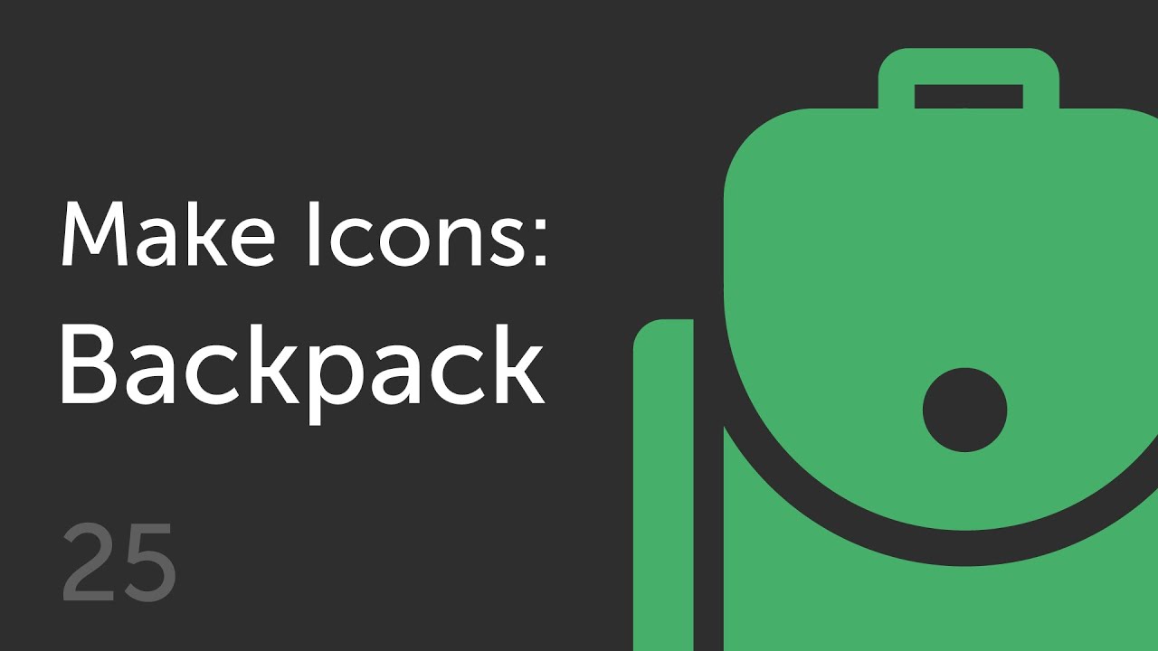 How to Make a Backpack Icon  | Make Icons 25