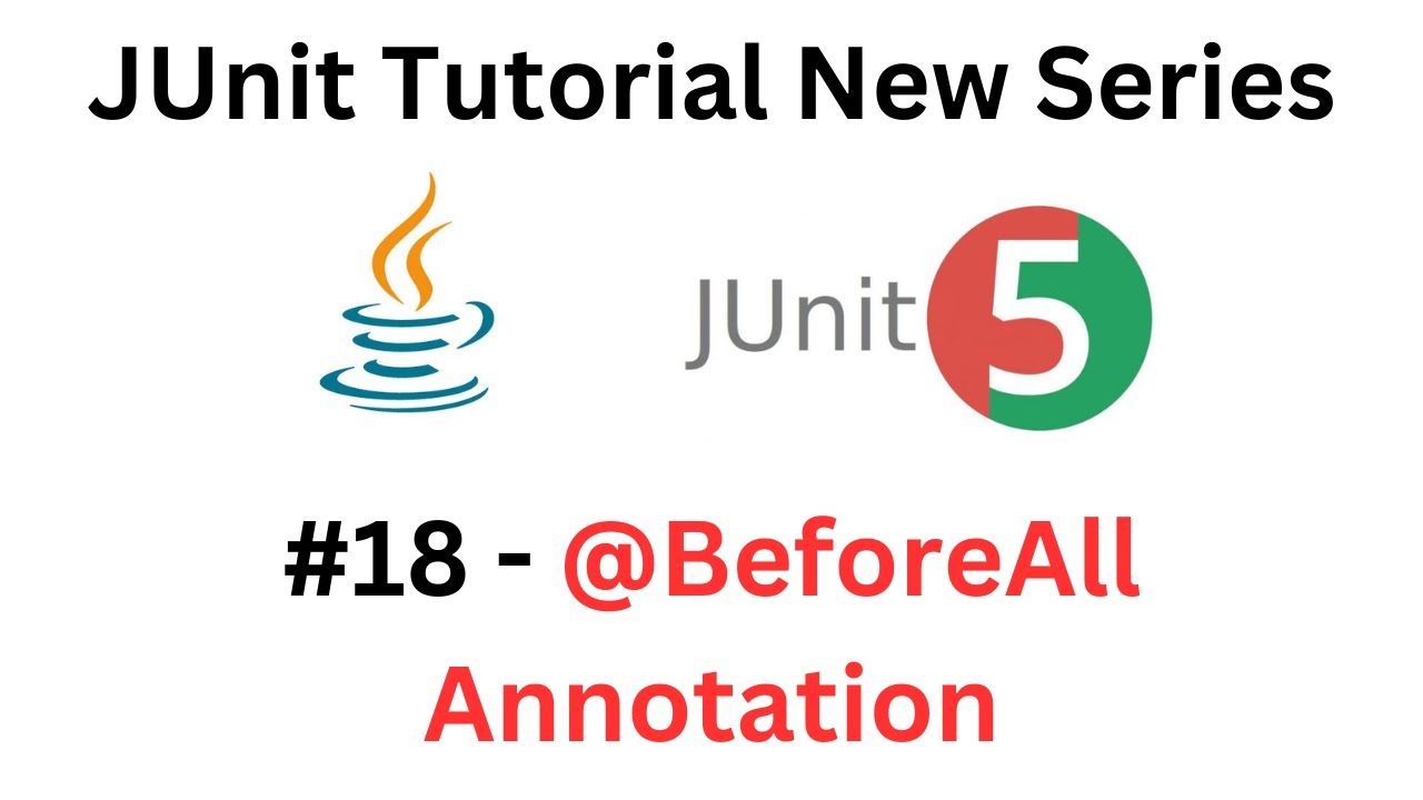JUnit Tutorial - #18 - @BeforeAll Annotation