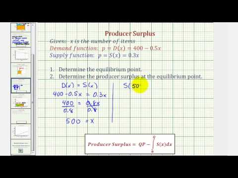 Ex: Producer Surplus (Linear) | Math Help from Arithmetic through ...