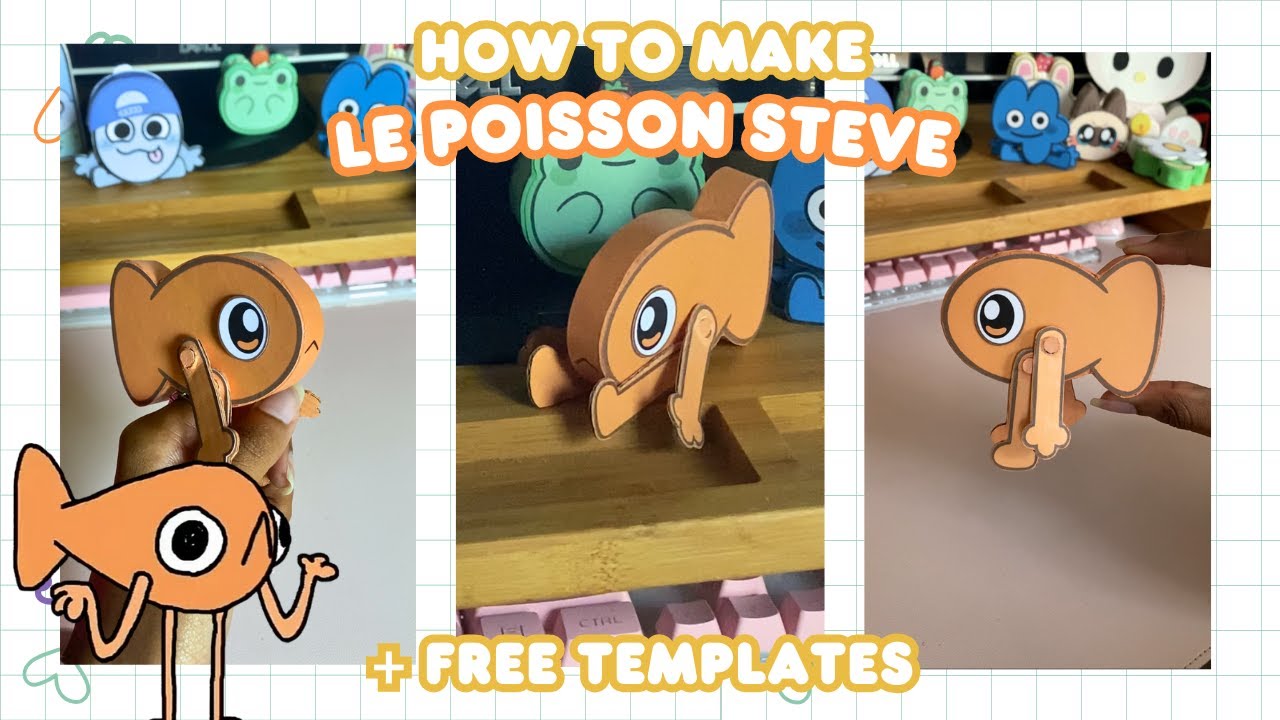 How to Make Le Poisson Steve! 🐟🫧💗 |+Free Template| Cute DIY Crafts